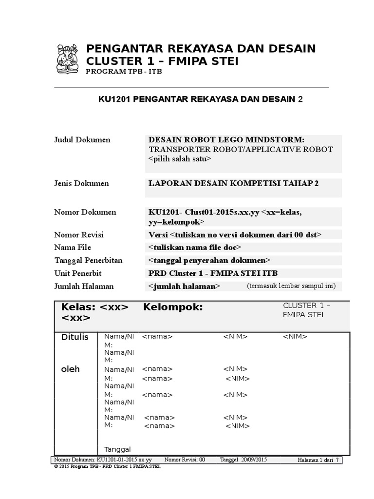 Template Laporan Tugas Besar PRD Tahap2 | PDF | Eksperimen | Desain dengan bantuan komputer
