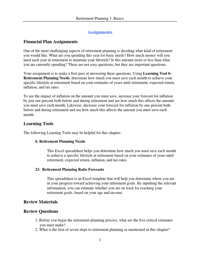 Retirement Planning Basics and Tools | PDF | Retirement | Pension