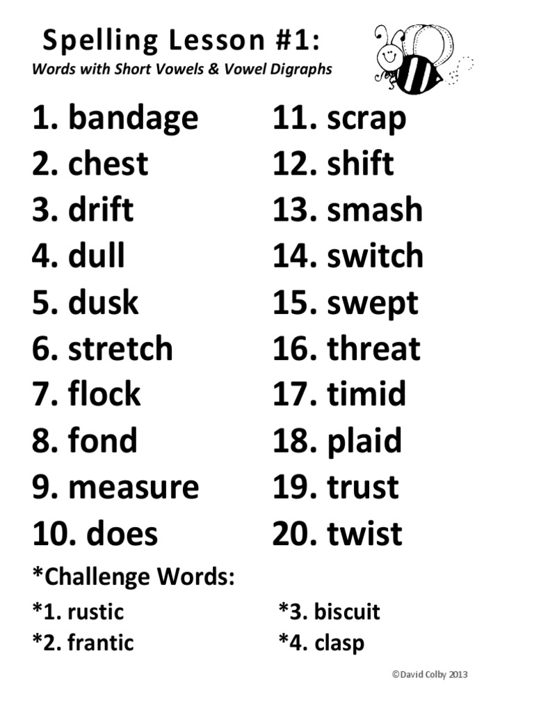 g5 Spelling Lists Lessons01-30 | PDF | Linguistics