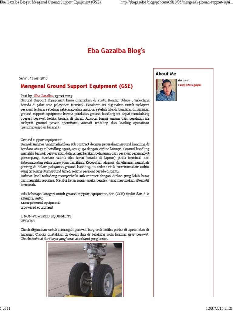 Mengenal Ground Support Equipment (GSE) | PDF
