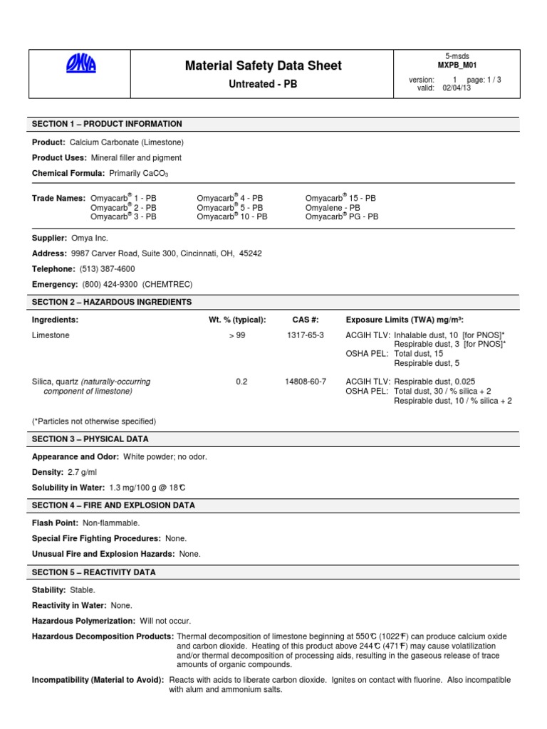 MSDS | Silicon Dioxide | Personal Protective Equipment
