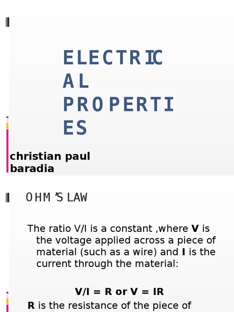 EngMat Electrical Properties | PDF | Dielectric | Electrical ...