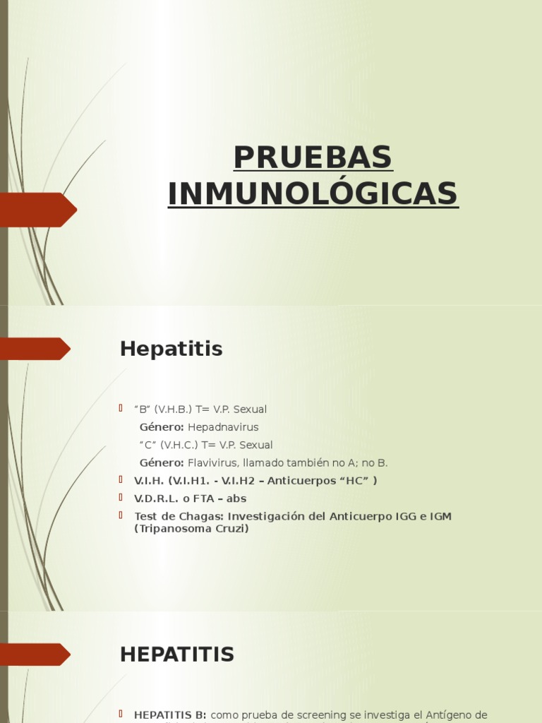 Pruebas Inmunológicas para Hepatitis B y Sífilis | PDF | Hepatitis ...