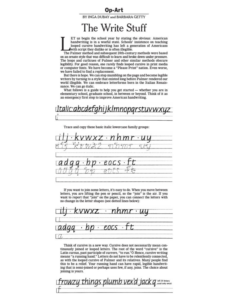 The Write Stuff | PDF | Latin Alphabet | Text