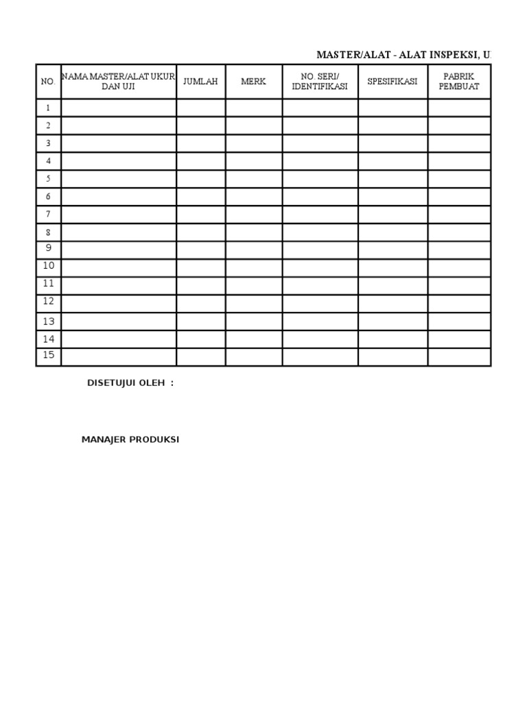Contoh Dokumentasi Kalibrasi Alat Ukur Dan Uji | PDF