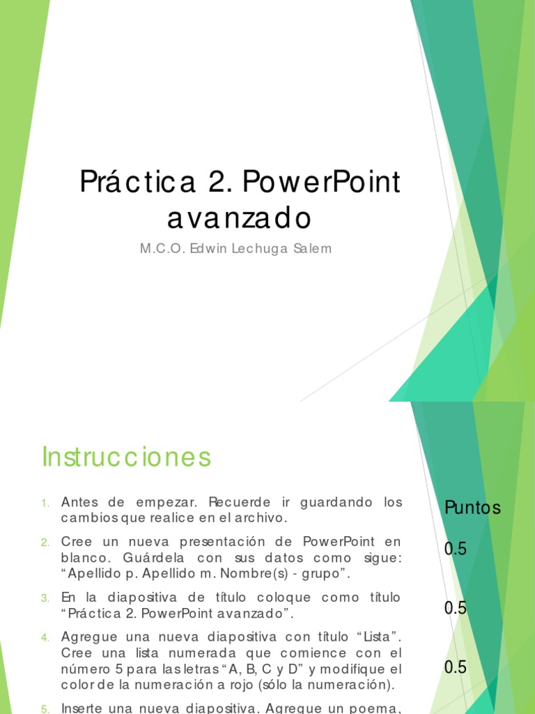 Práctica 2 PowerPoint Avanzado PDF | PDF | Microsoft PowerPoint ...