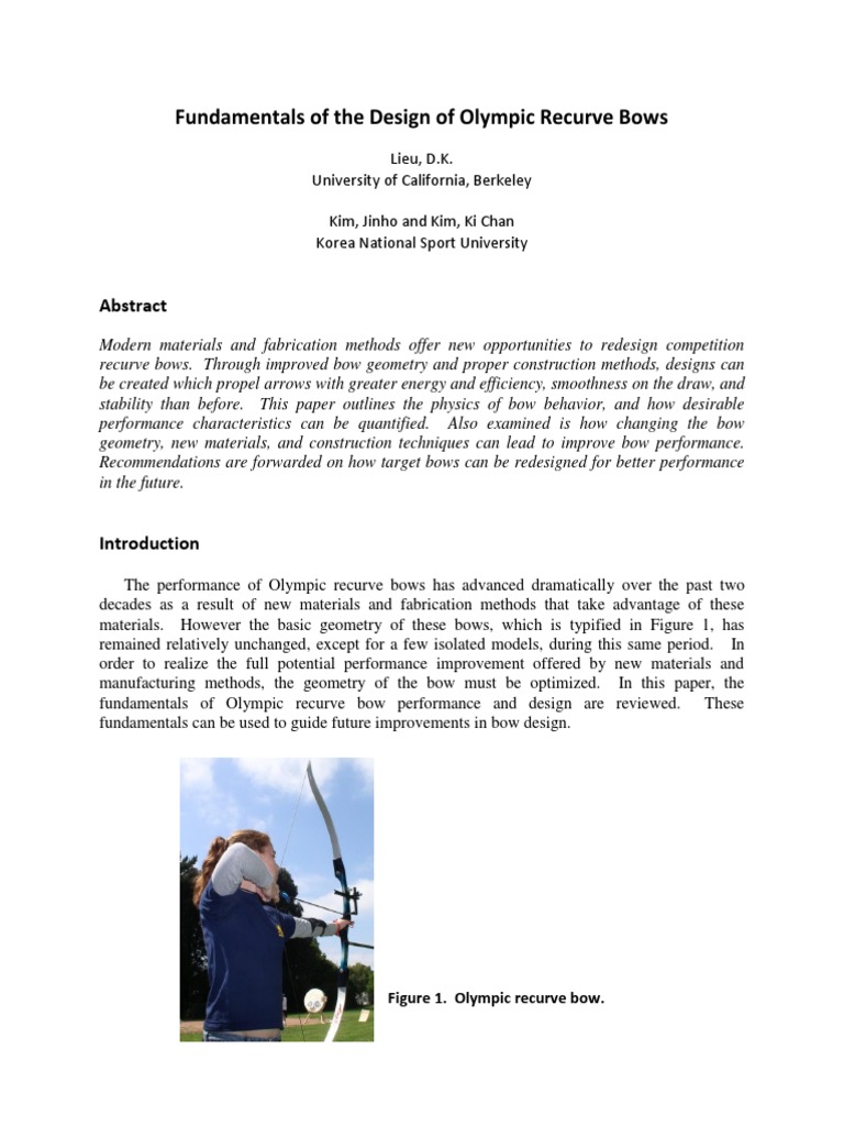 Olympic Recurve Bow Design Fundamentals | PDF | Bow And Arrow | Archery