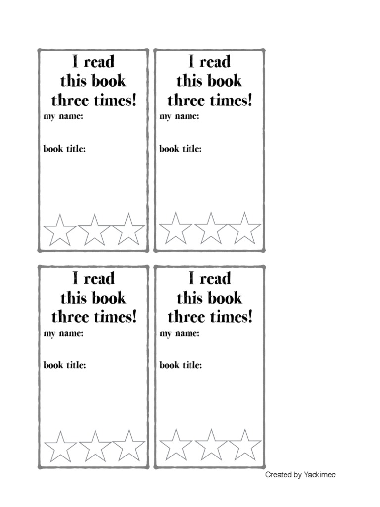 I Read This Book Three Times! I Read This Book Three Times!: My Name ...