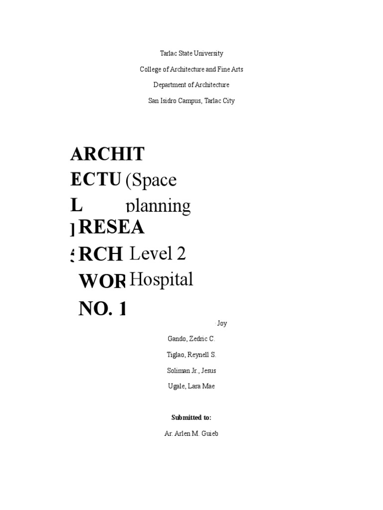 Clinical Establation Act Standards for Level 2 Hospital Design: An ...