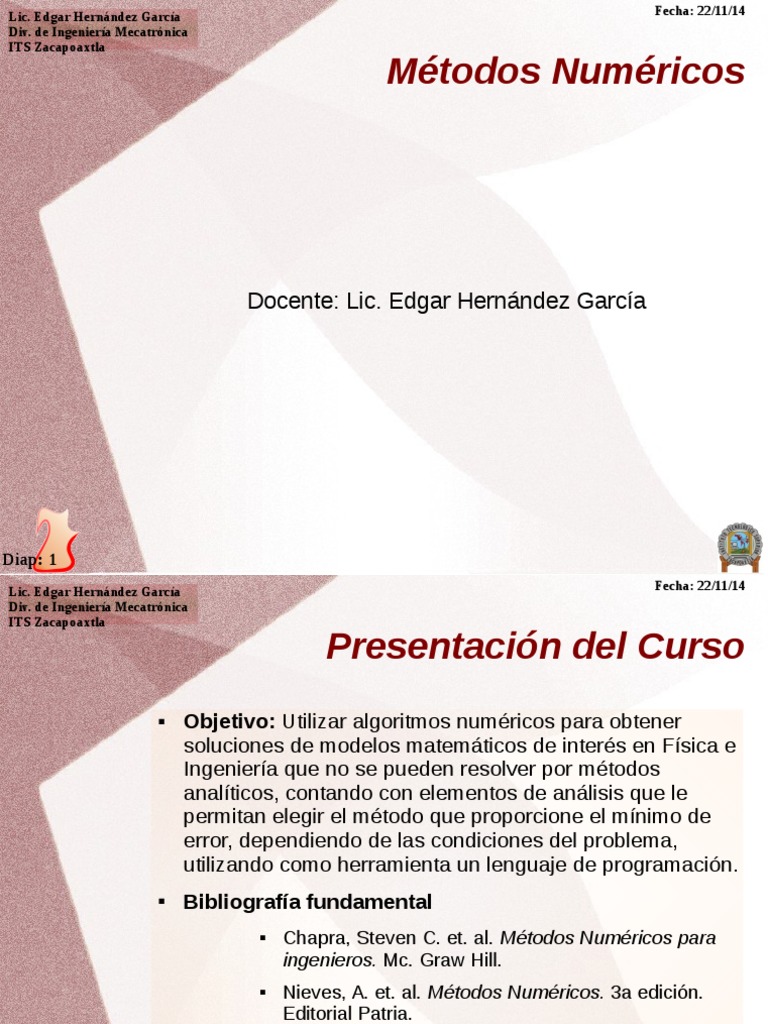 Métodos Numéricos Unidad 1 | PDF | Algoritmos | Análisis numérico