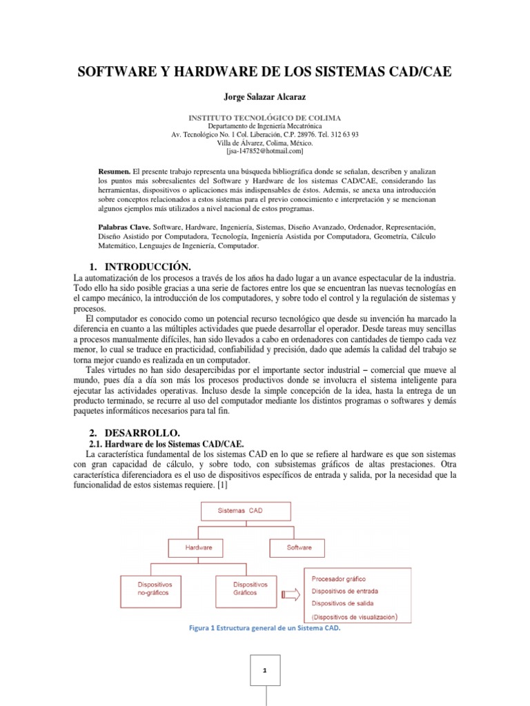 Software y Hardware de Los Sistemas CAD y CAE | PDF | Software | Diseño