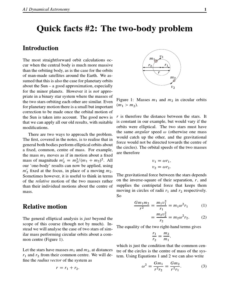 Two Body Mechanics | PDF | Orbit | Gravitation