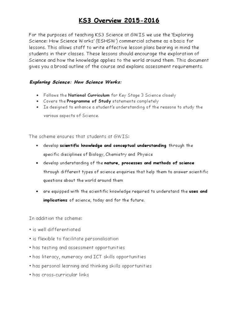 KS3 Science Curriculum Guide | PDF | Educational Assessment | Science