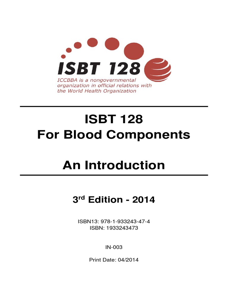 In 003 ISBT 128 For Blood Components An Introduction v3 | PDF | Barcode ...