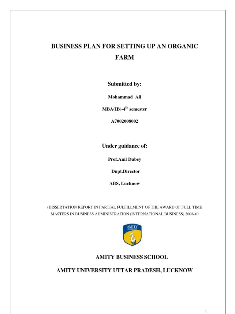Organic Farming Business Plan Overview | PDF | Organic Farming ...