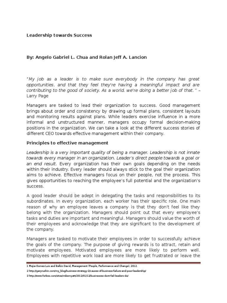 Leadership Towards Success: Larry Page | PDF | Leadership | Motivation