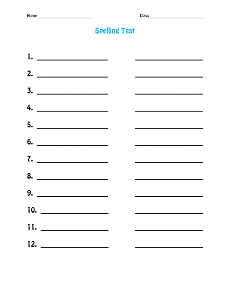 Spelling Test | PDF