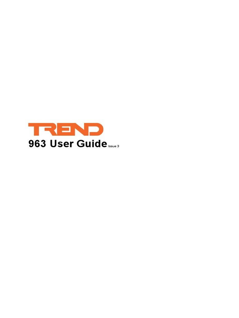 Trend 963 Software Manual | PDF | Menu (Computing) | World Wide Web