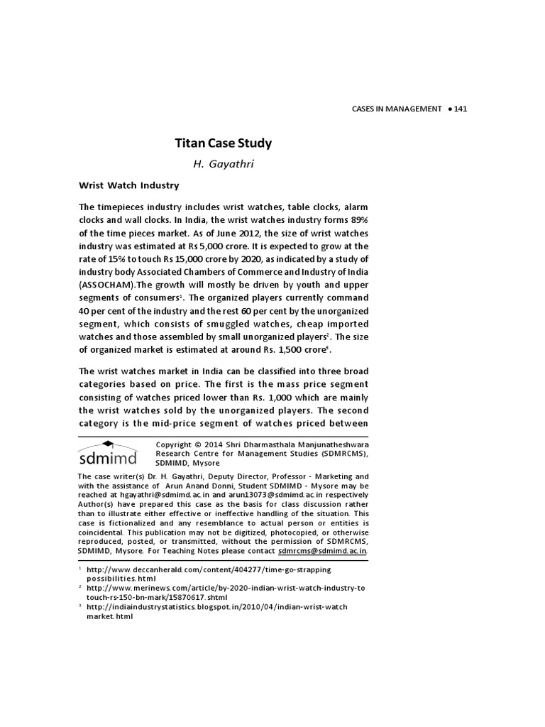 Case Study For MBA | PDF | Watch | Brand