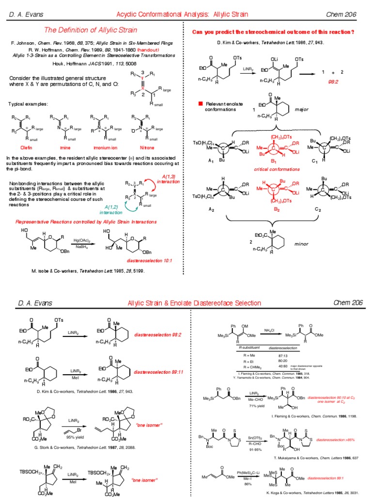 Allylic Strain | Conformational Isomerism | Stereochemistry