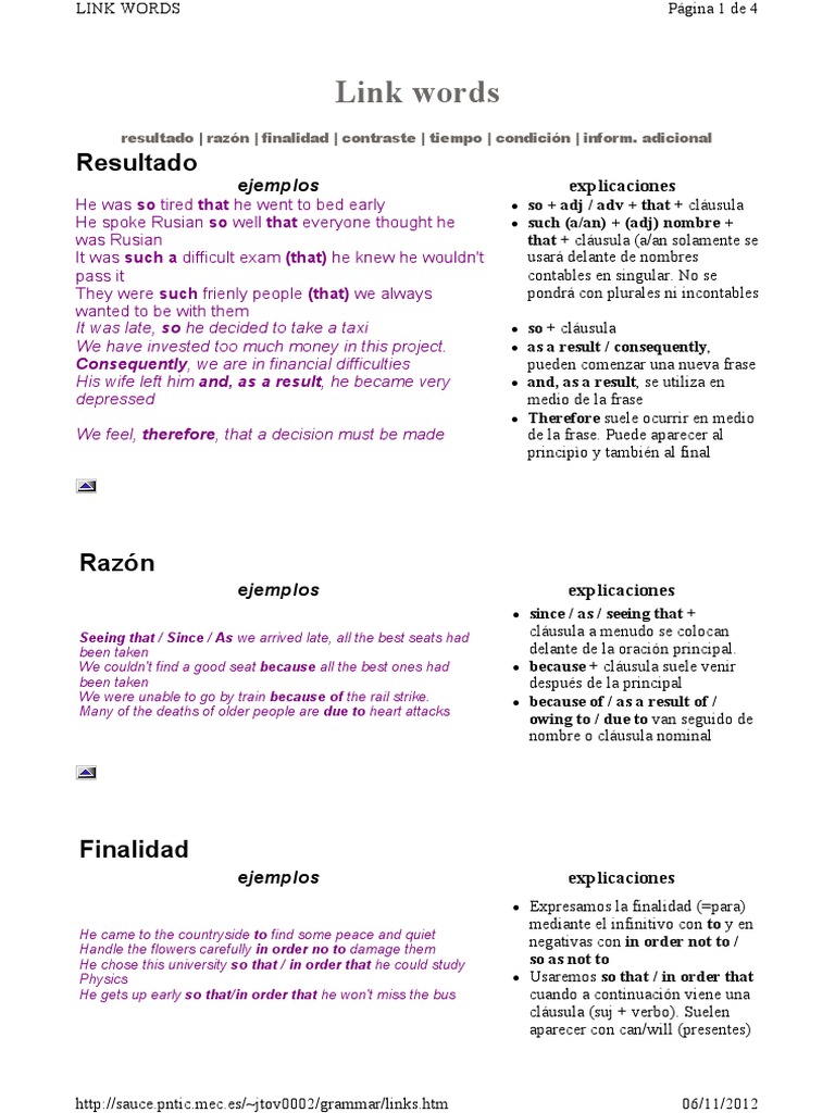 Links Words | PDF | Language Arts & Discipline