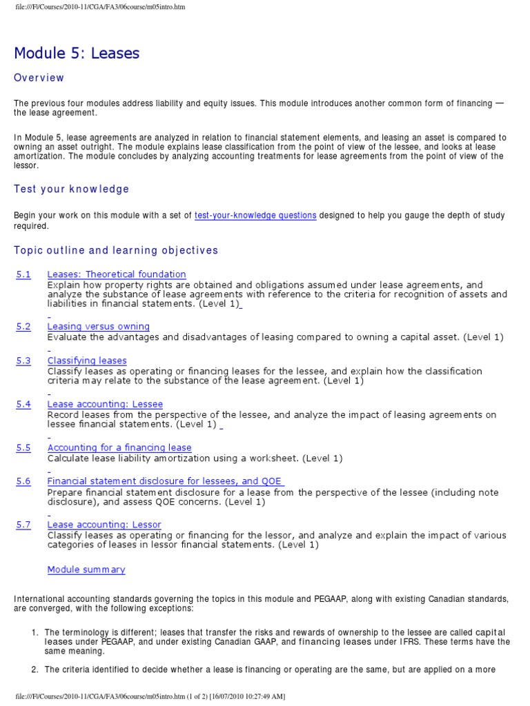Module05 Leases | PDF | Lease | Present Value