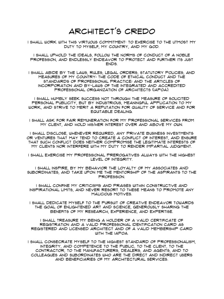 Architect's Credo of Professional Integrity | PDF