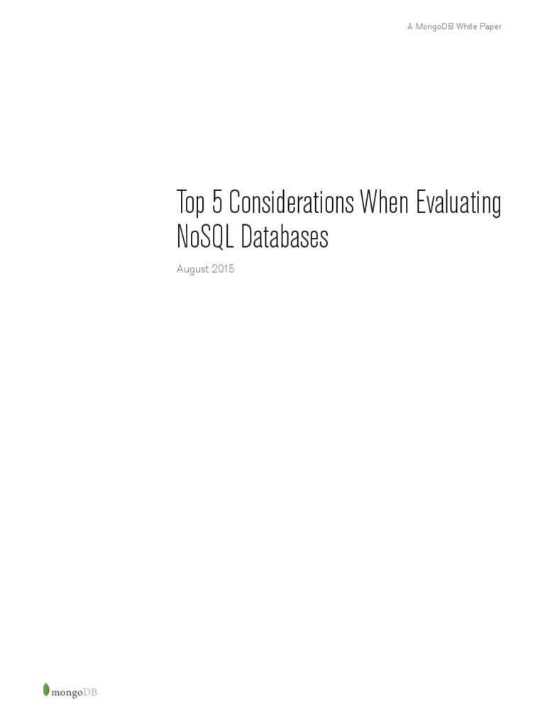 Evaluating NoSQL Database Options | PDF