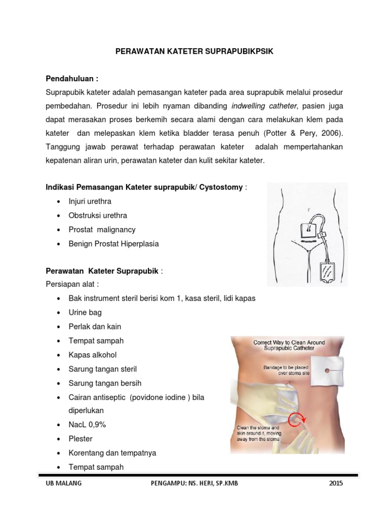 Sop Perawatan Cystotomy, Neprostomi, Pemasangan Dan Pelepasan Kateter | PDF