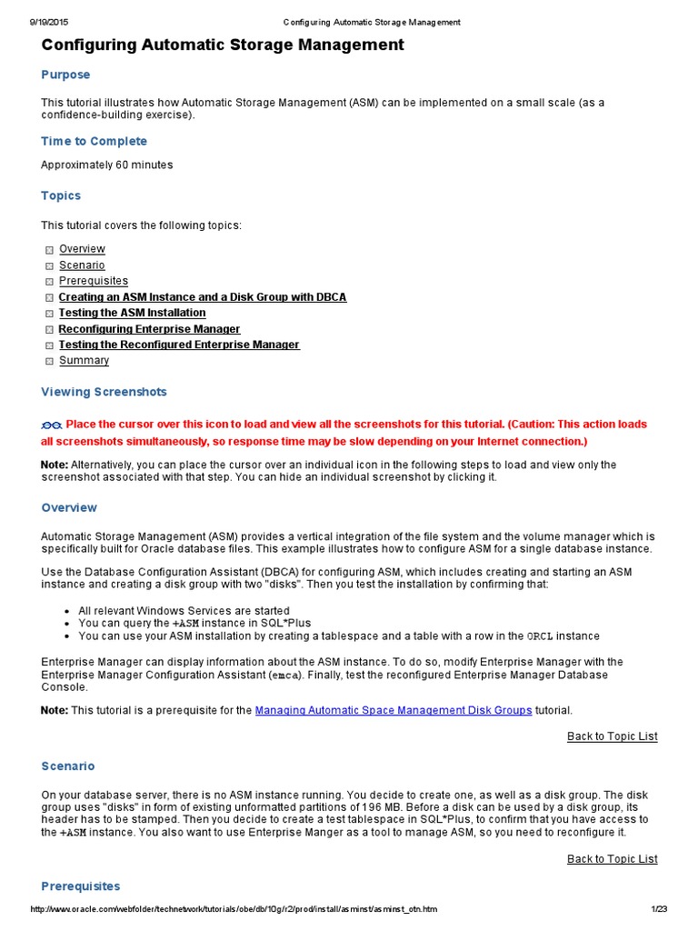 Configuring Automatic Storage Management | PDF | Oracle Database | Databases