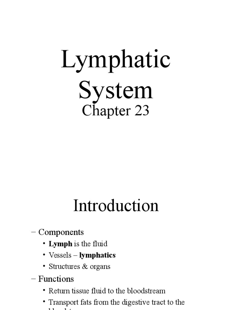 Overview of the Lymphatic System | PDF