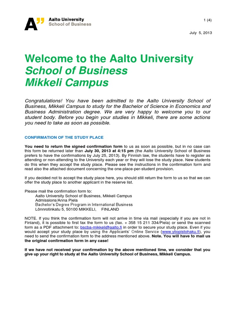 Welcome To The Aalto University: School of Business Mikkeli Campus ...