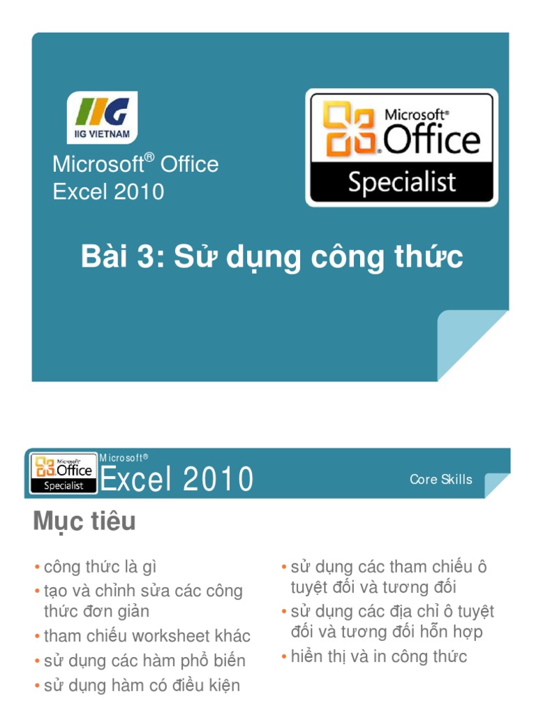 IIG Excel 2010 Lesson 03 VN | PDF