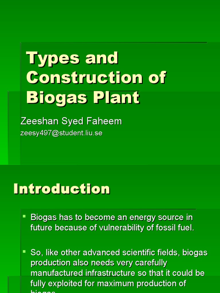Biogas Plant Types and Construction Guide | PDF | Anaerobic Digestion ...