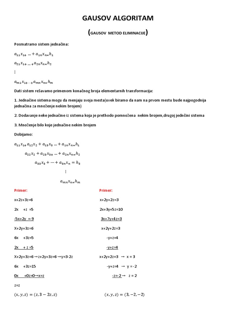 Gausov Algoritam | PDF