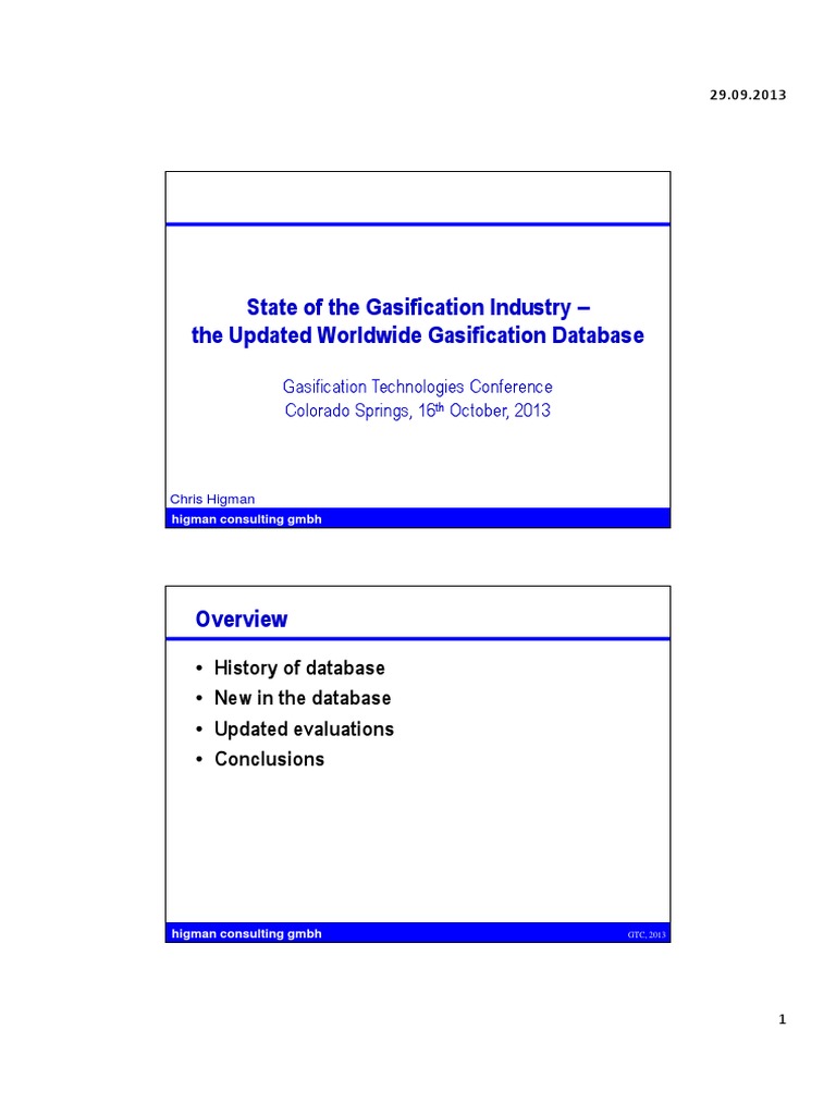 2013 GTC2013 Higman Presentation | PDF | Gasification | Coal