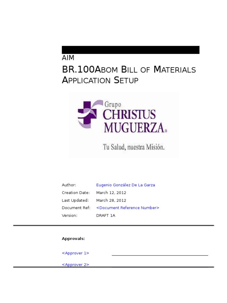 BR100 BOM Muguerza ProyInv V1.1 | PDF | Document | Parameter (Computer Programming)