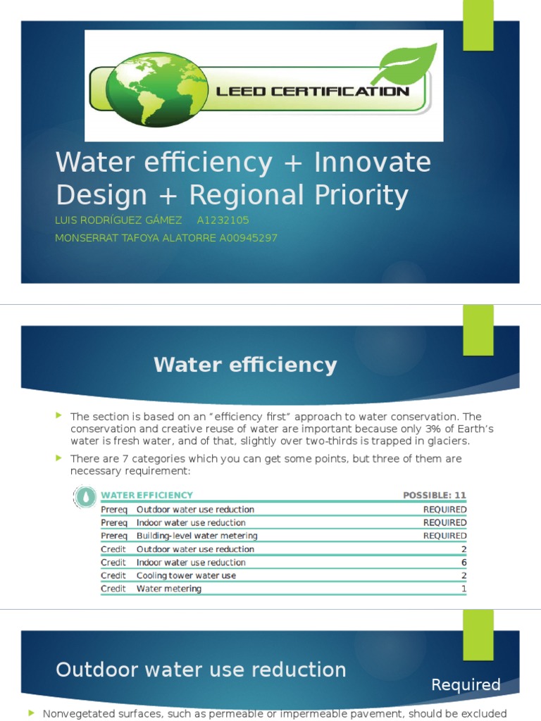 LEED Water Efficiency Strategies | PDF | Leadership In Energy And ...