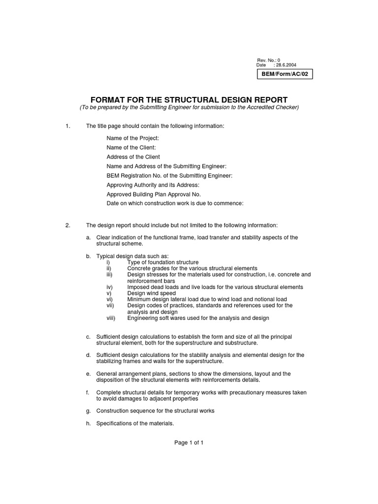 Structural Design Report | PDF