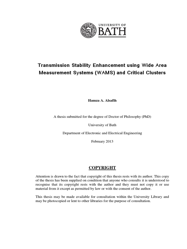 Transmission Stability Enhancement Using Wide Area Measurement Systems WAMS and Critical ...