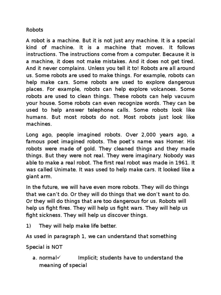 Robots: Versatile Machines that Perform Tasks Too Dangerous or ...