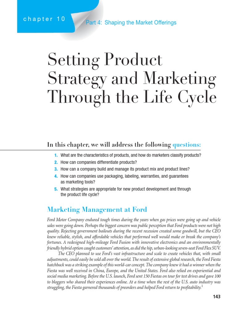 Setting Product Strategy and Marketing Through The Life Cycle ...