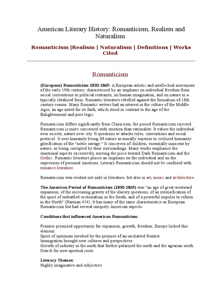 An Overview of American Literary Periods: Defining Romanticism, Realism ...