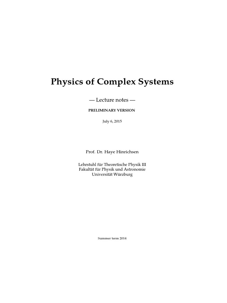 Complex System | PDF | Eigenvalues And Eigenvectors | Vector Space
