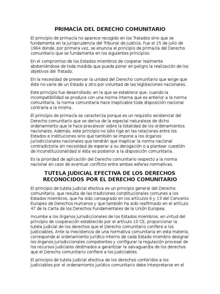 Principios Del Derecho Comunitario. | PDF | Ley de la Unión Europea ...