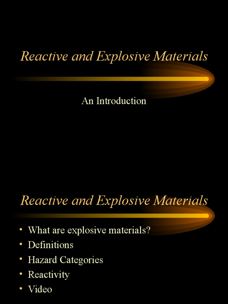 Reactive and Explosive Materials | Download Free PDF | Explosive ...