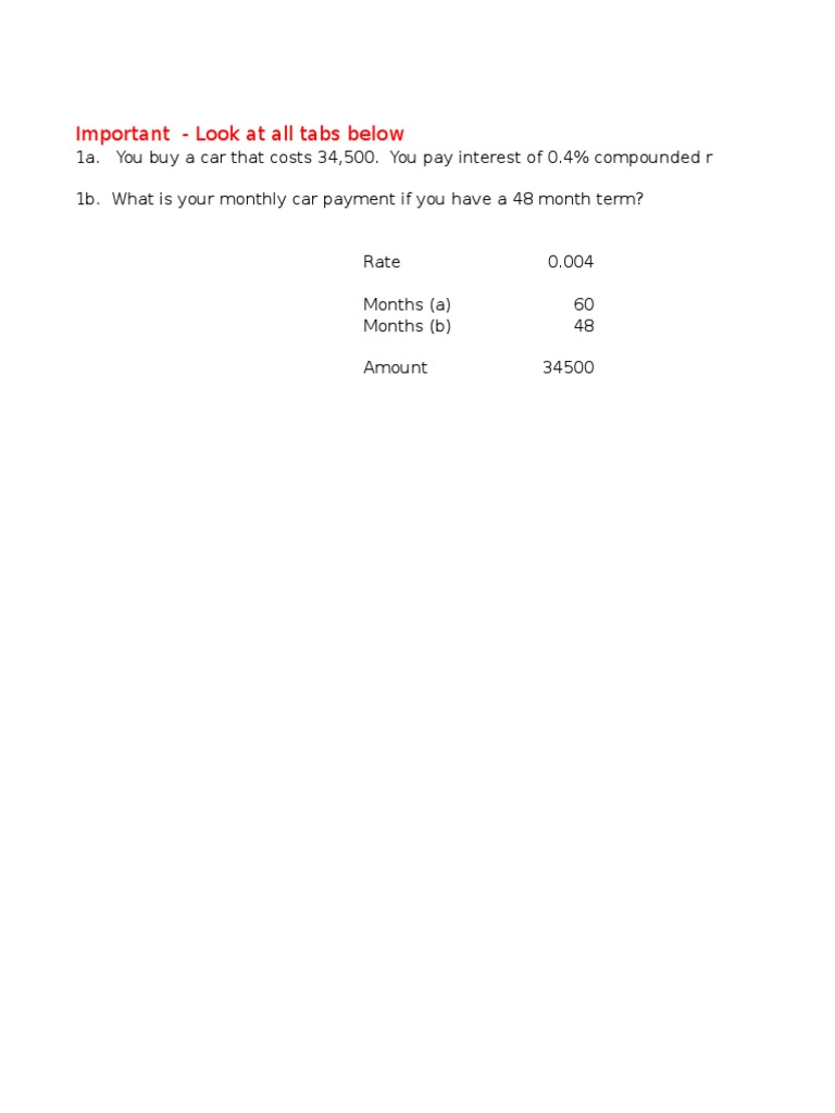 ISE 2040 Excel HW | PDF | Interest | Money