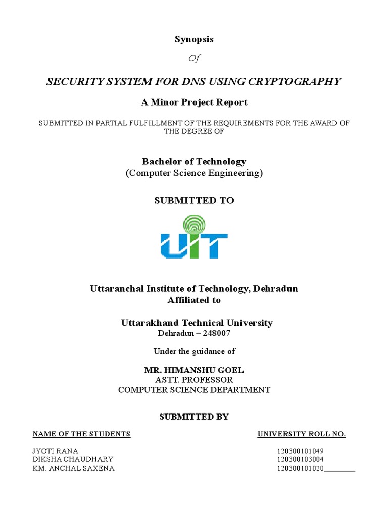 Security System For DNS Using Cryptography | PDF | Key (Cryptography) | Public Key Cryptography