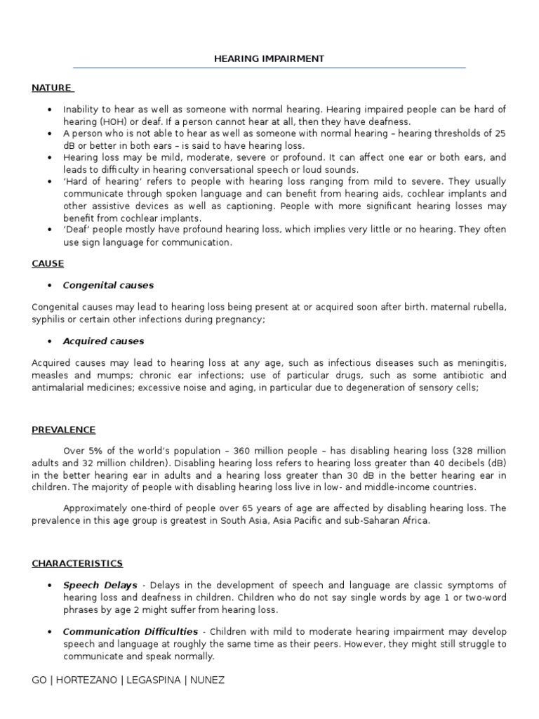 Hearing Impairment Notes | Otology | Hearing Loss