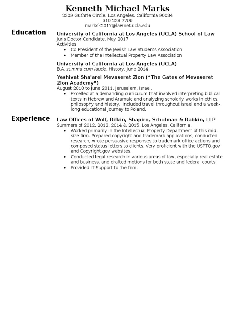 Education: University of California at Los Angeles (UCLA) School of Law ...